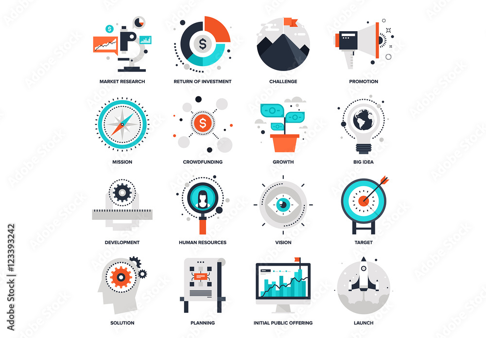 Business Startup Icon Set Stock Template | Adobe Stock