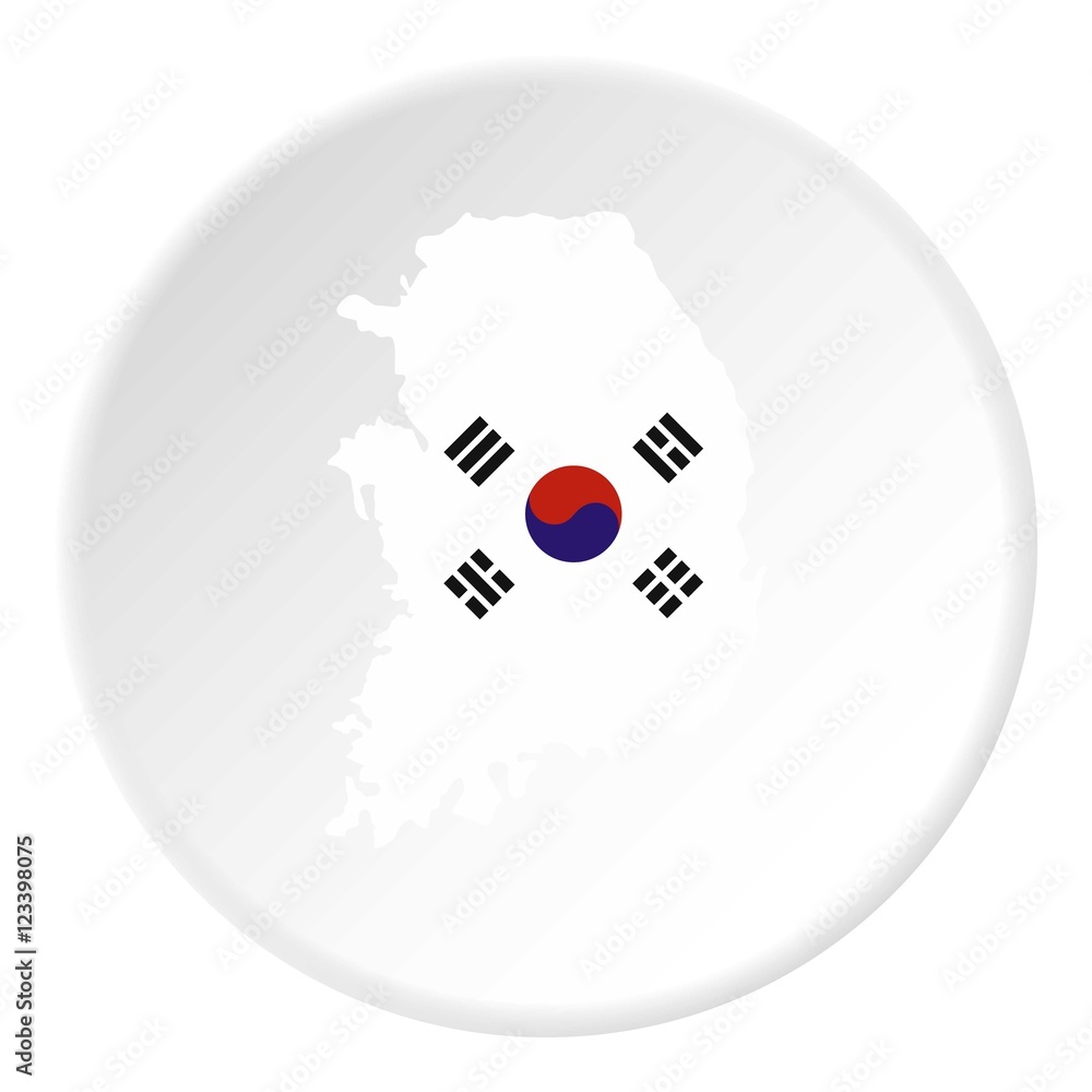 South Korea map icon. Flat illustration of Korea map vector icon for ...