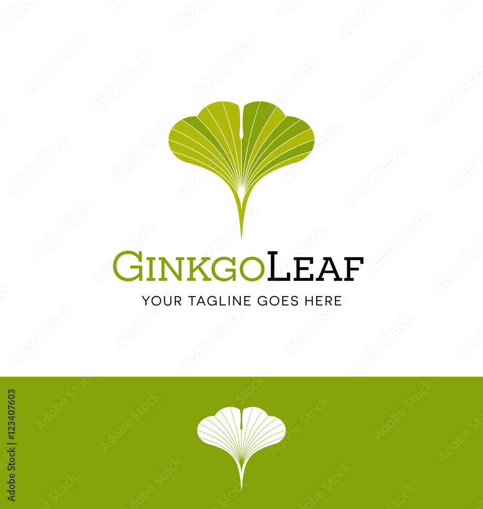 ginkgo leaf logo for creative business, organization or website Stock ...