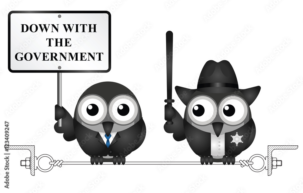 Comical city gent protesting against the government Stock Vector ...