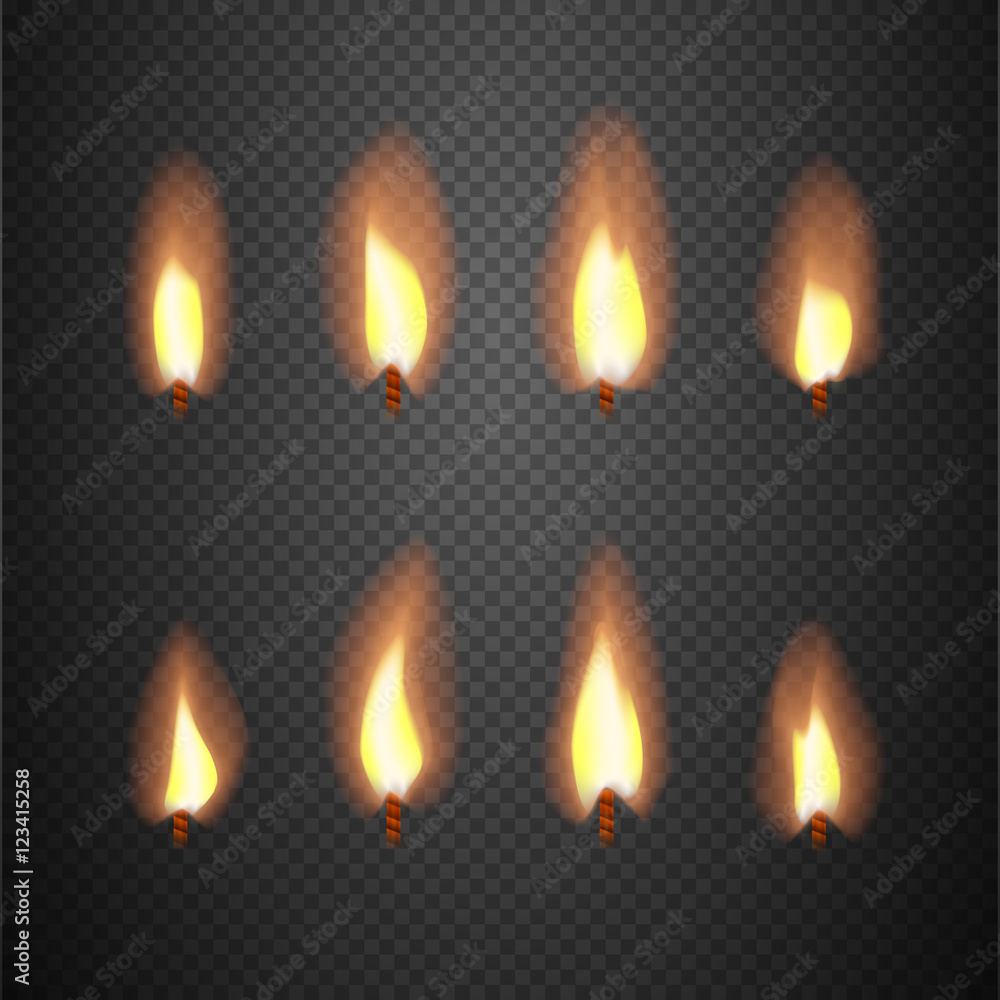 Burning candle flame animation vector frames Stock Vector | Adobe Stock