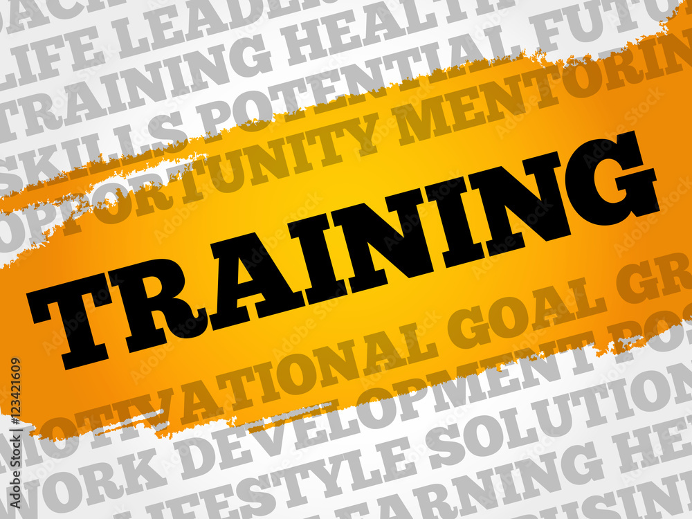 TRAINING word cloud collage, business concept background Stock Vector ...