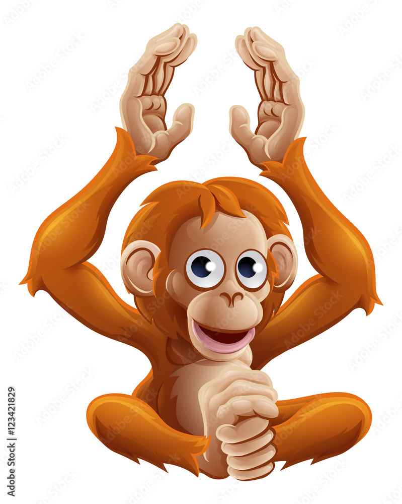 Cartoon OrangUtan Animal Character Stock Vector | Adobe Stock