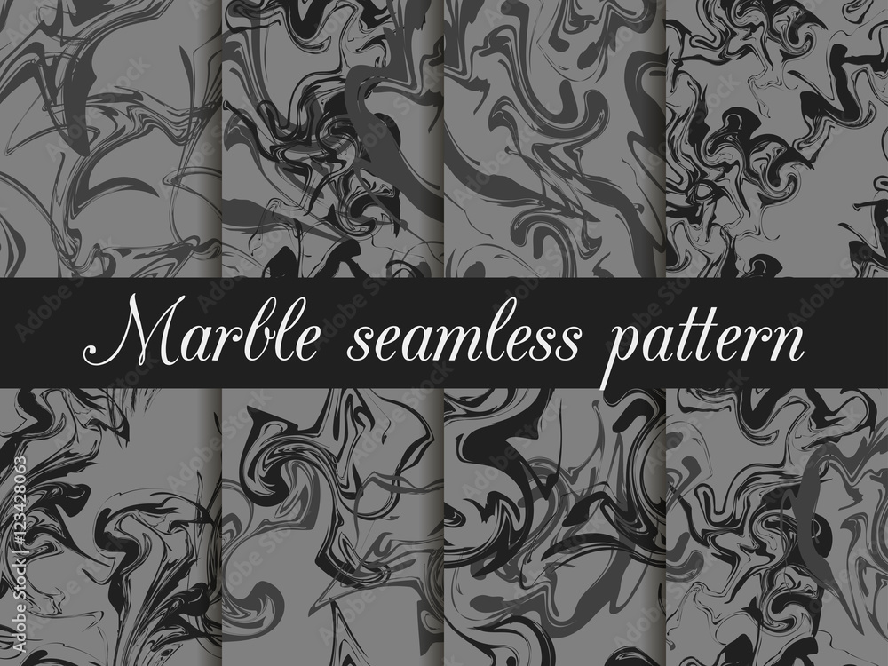 Marble seamless pattern. Hand drawn watercolor marbling. Ink marbling ...