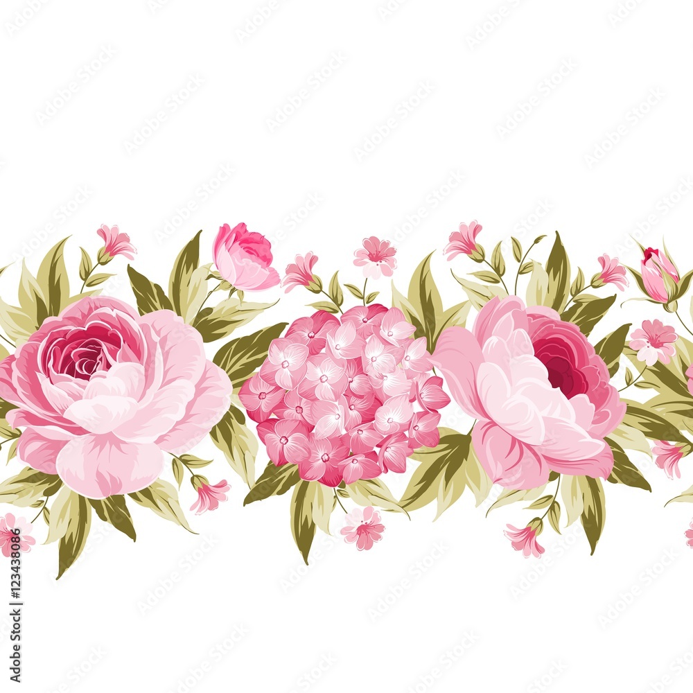 Spring Flowers Clip Art Border