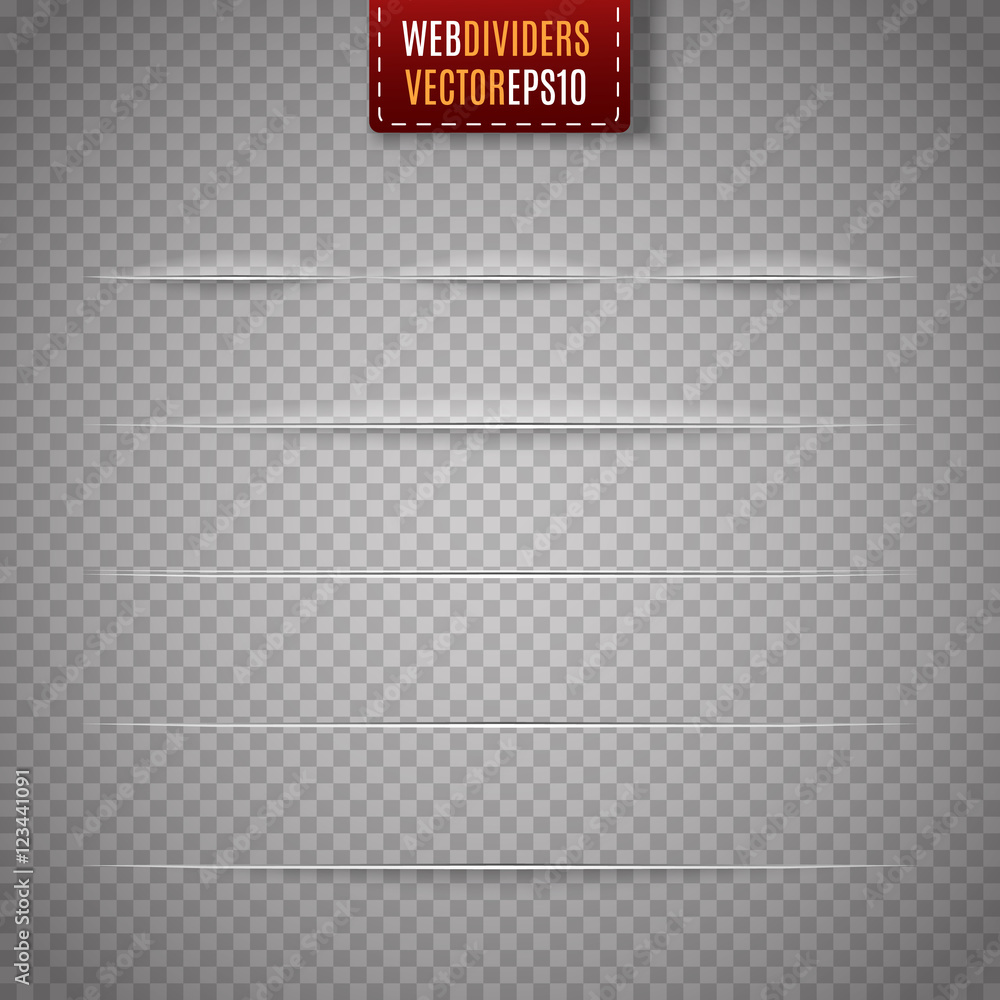 Set of web dividers isolated on transparent background. Vector Stock ...