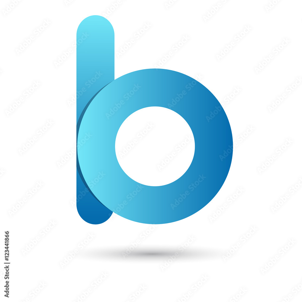 Letter b with blue color on white background Stock Vector | Adobe Stock