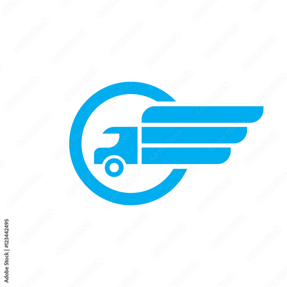 Transport - vector logo template. Abstract car truck silhouette with ...