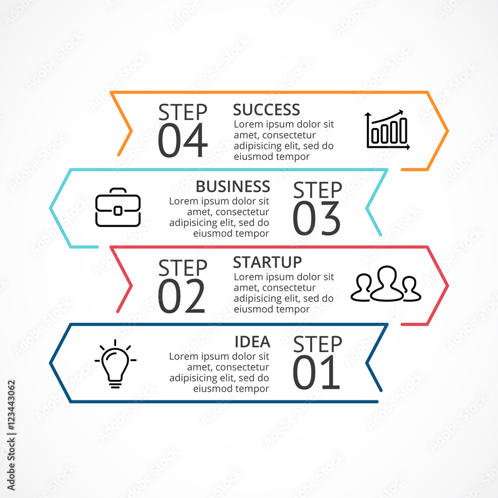 Vector linear arrows infographic, diagram chart, graph presentation ...