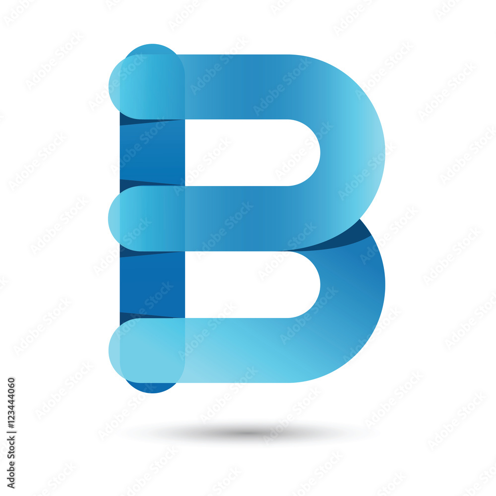 B font vector with blue color on White background, Futuristic fo ...