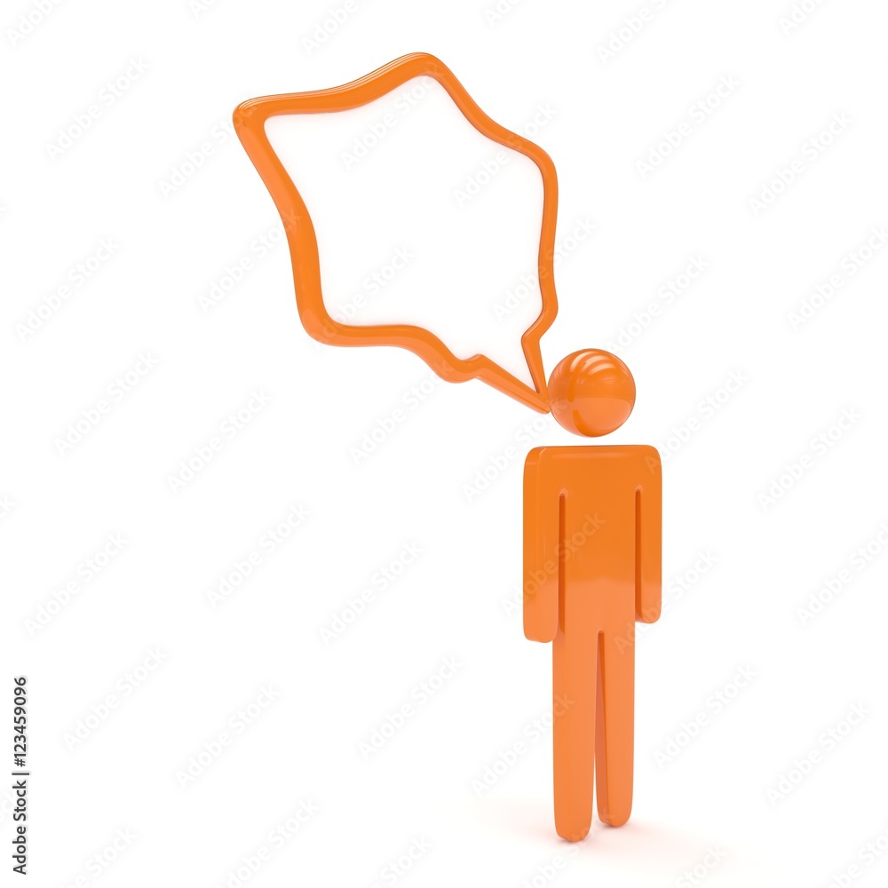 3d man with talk bubbles isolated over a white background. 3d rendering ...