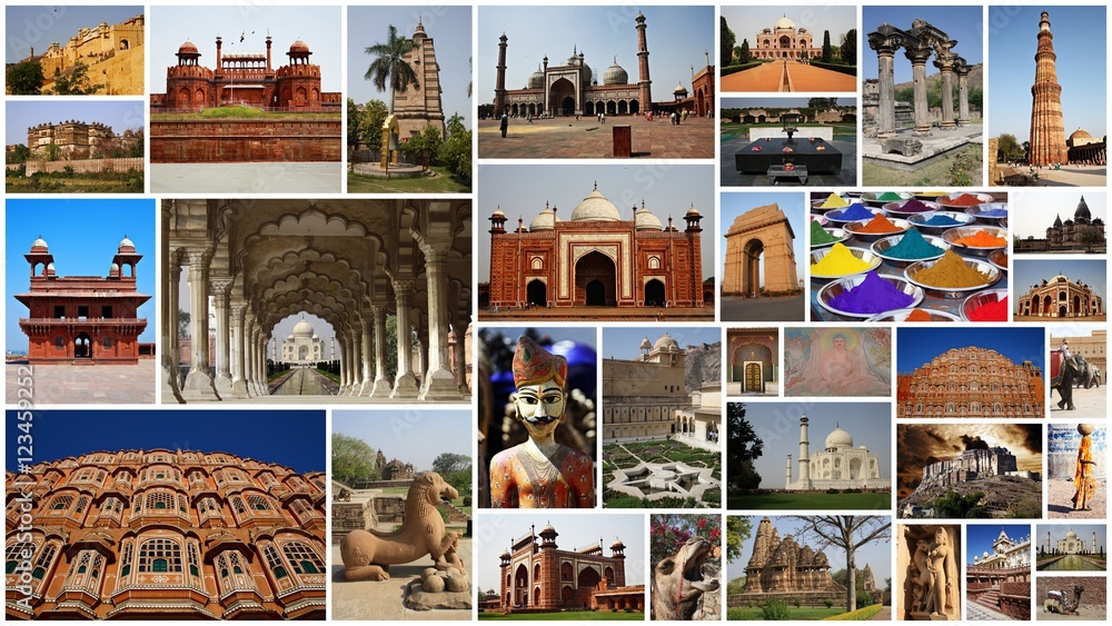INDIA COLLAGE Stock Photo | Adobe Stock