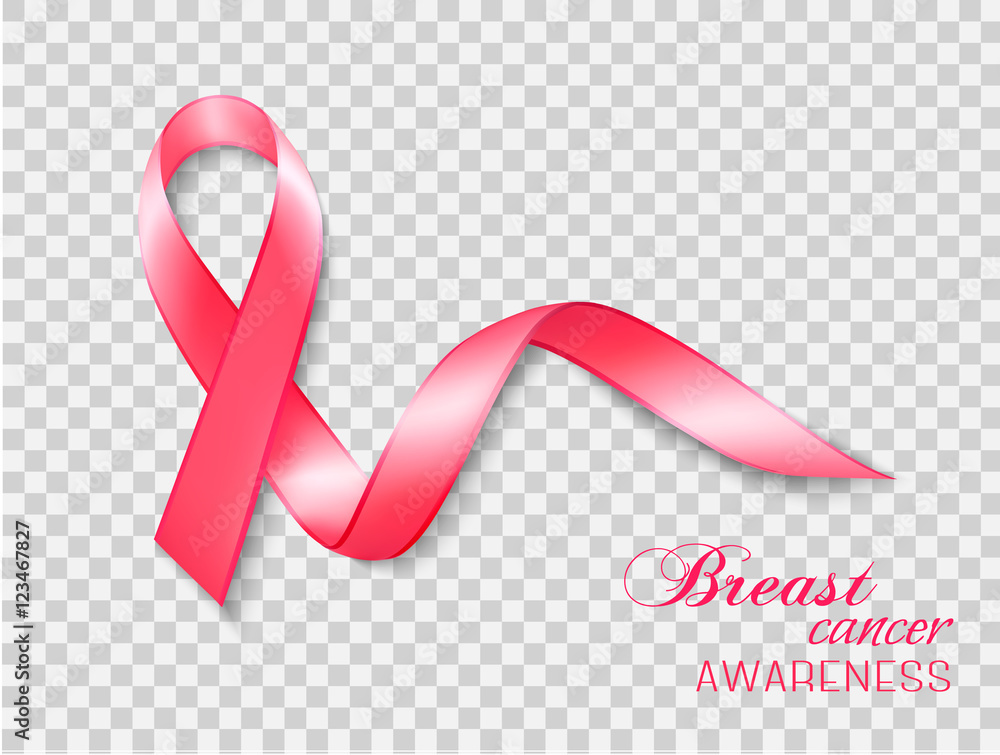 Breast cancer awareness ribbon on a transparent background. Vect Stock ...