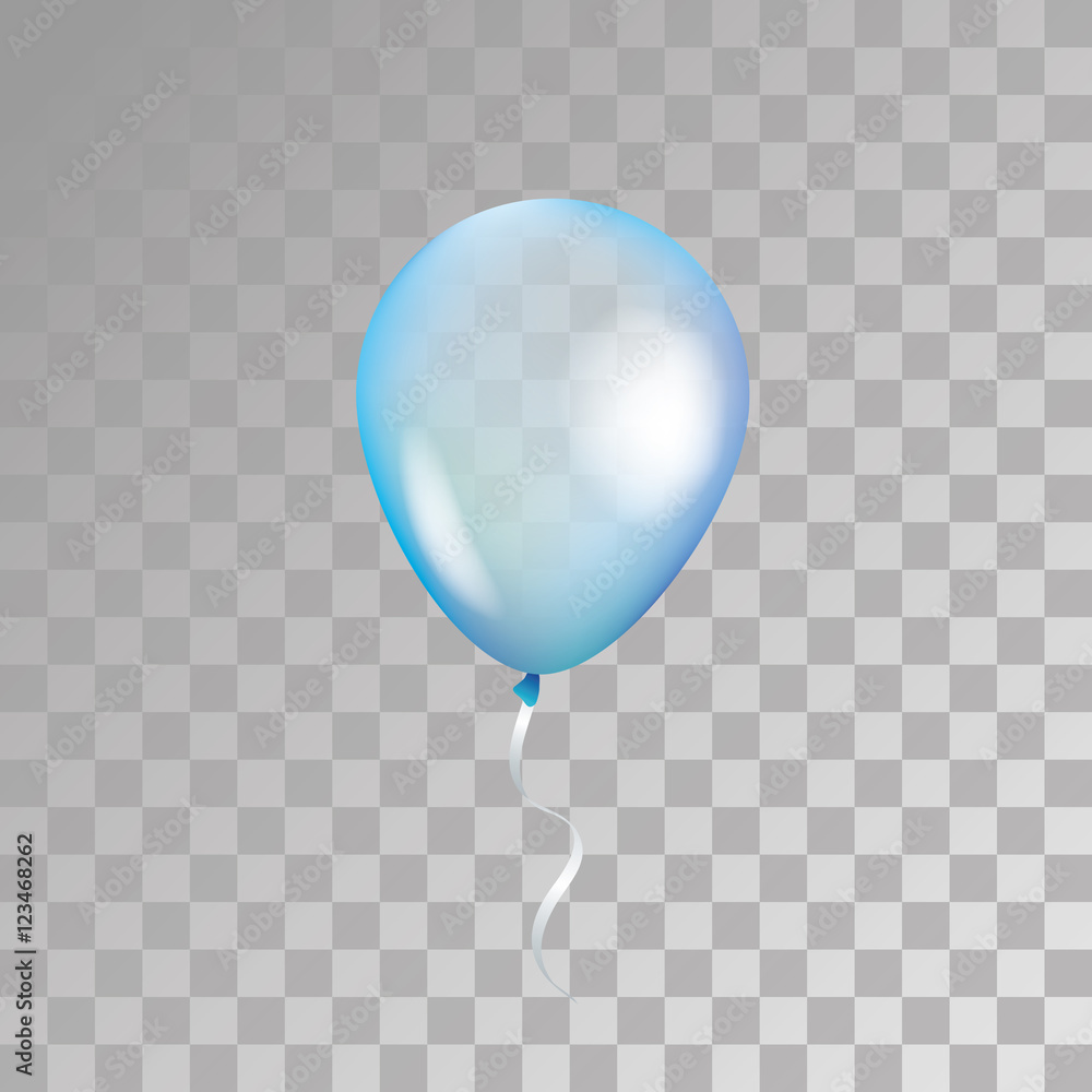 Blue transparent balloon on background. Stock Vector | Adobe Stock