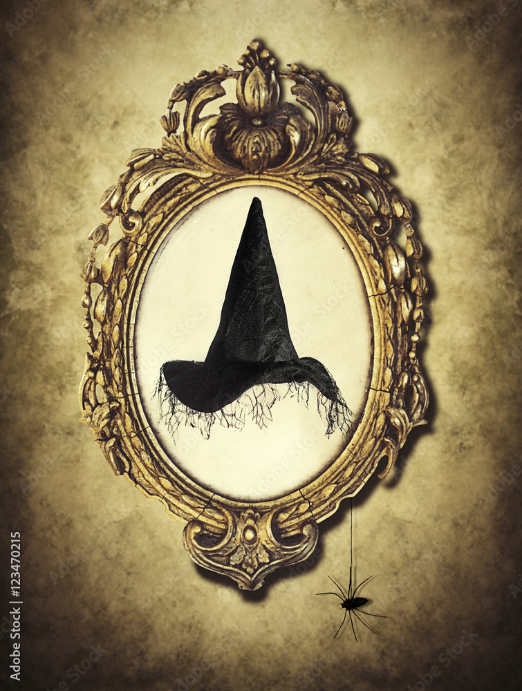 Halloween Frame With Witches Hat Stock Photo | Adobe Stock