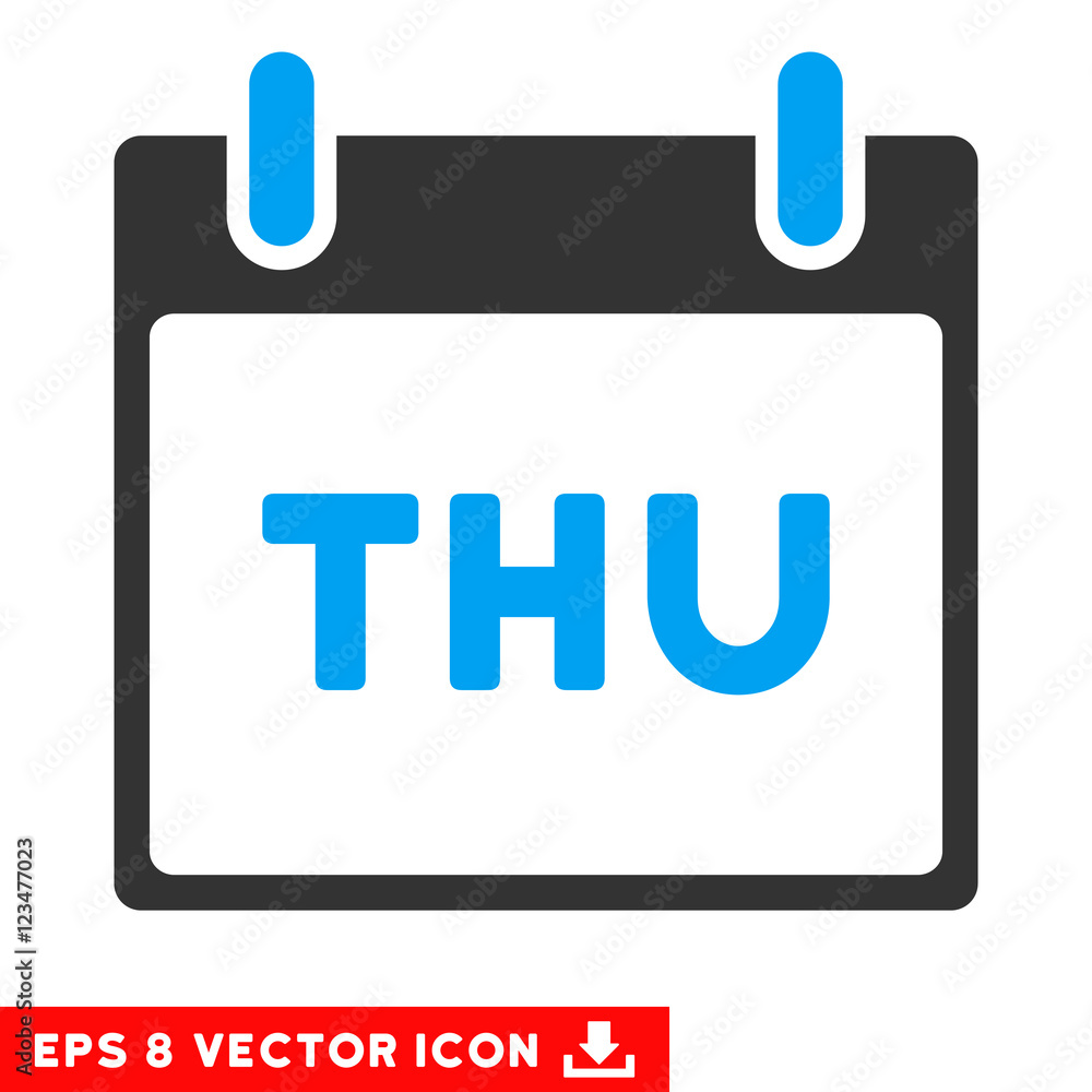 Thursday Calendar Page icon. Vector EPS illustration style is flat ...