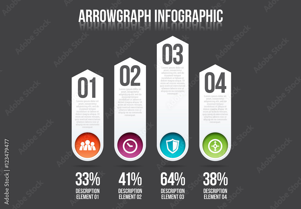 Arrow Graph Infographic Stock Template | Adobe Stock