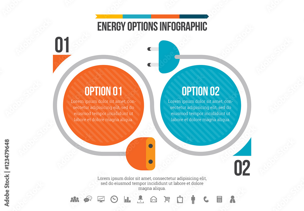 Plug Element Energy Comparison Infographic Stock Template | Adobe Stock