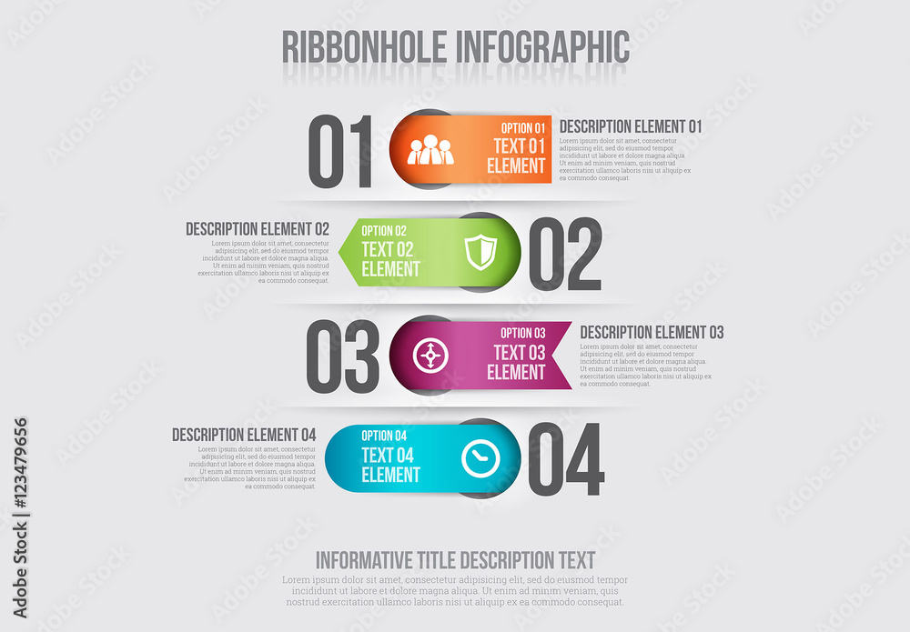 Ribbon Tab Element Infographic Stock Template | Adobe Stock