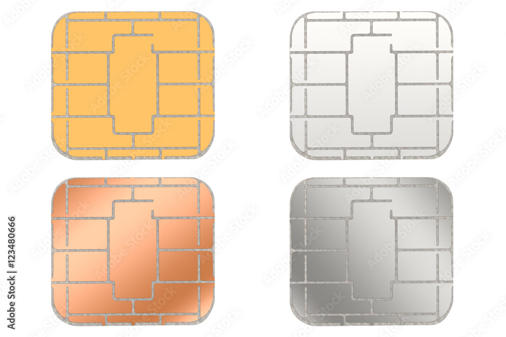 Smart card chip isolated on white background with clipping path Stock ...