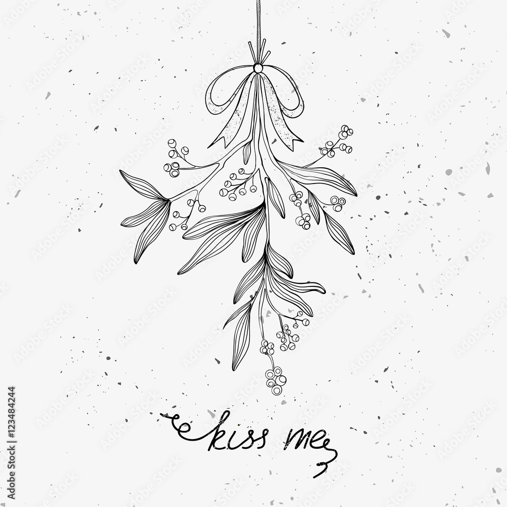 Hand drawn mistletoe Stock Vector | Adobe Stock