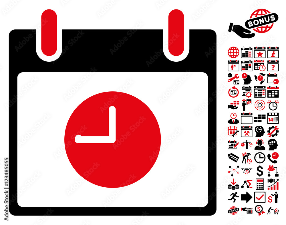Clock Calendar Day pictograph with bonus calendar and time management ...