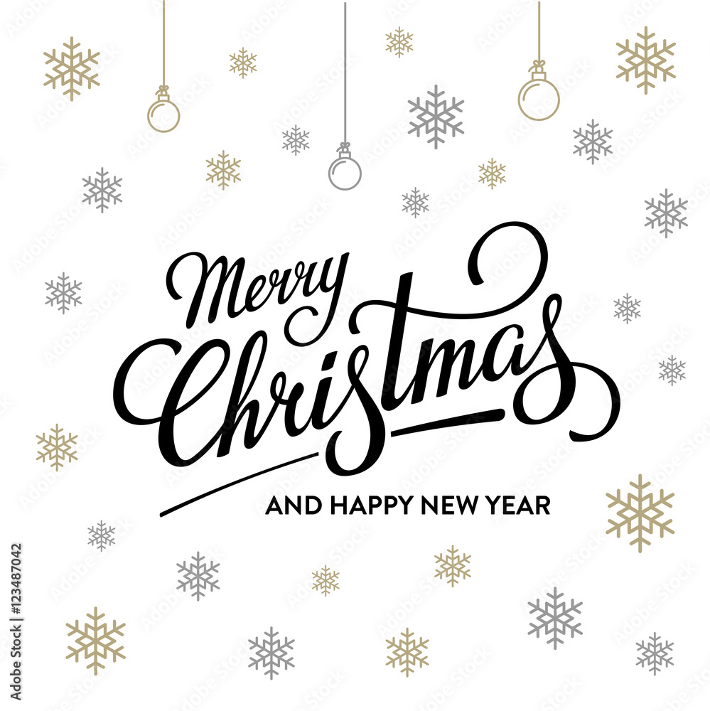 Christmas Lettering White Stock Vector | Adobe Stock