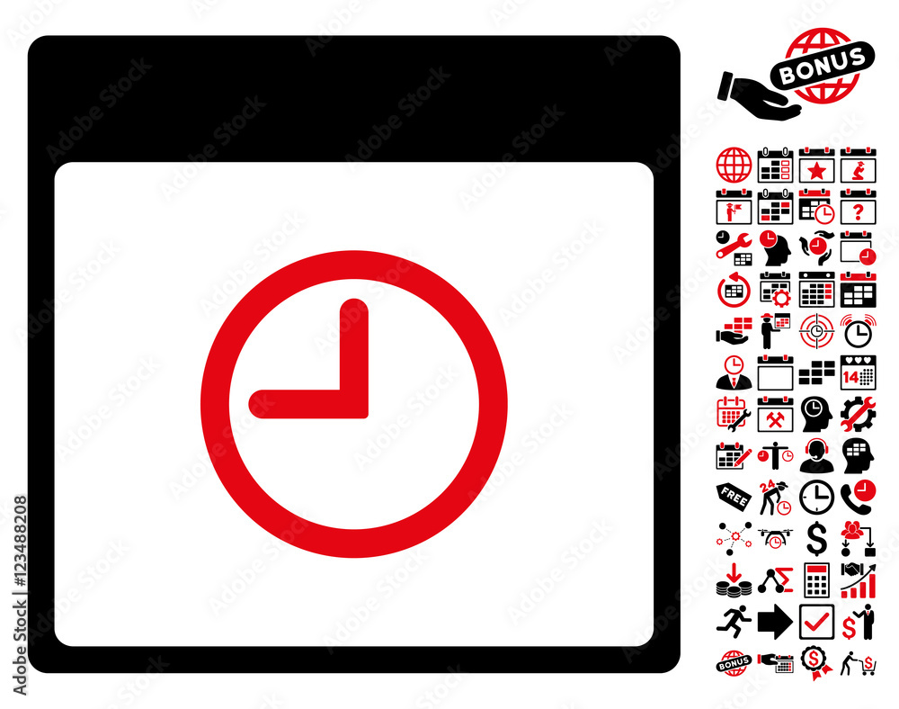 Time Calendar Page pictograph with bonus calendar and time management ...