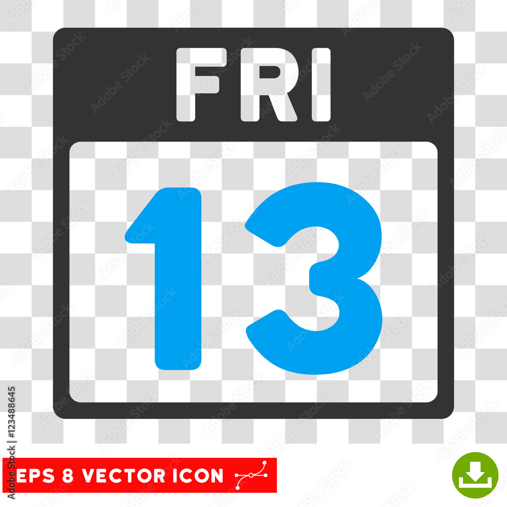 Vector 13 Friday Calendar Page EPS vector pictograph. Illustration ...