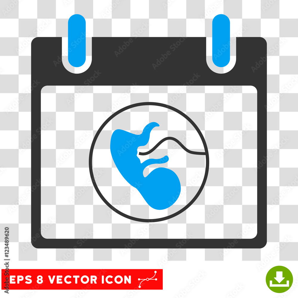 Vector Embryo Calendar Day EPS vector icon. Illustration style is flat ...
