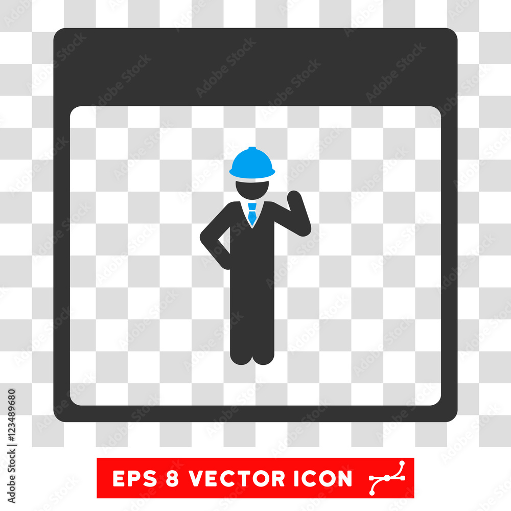Vector Engineer Calendar Page EPS vector pictograph. Illustration style ...
