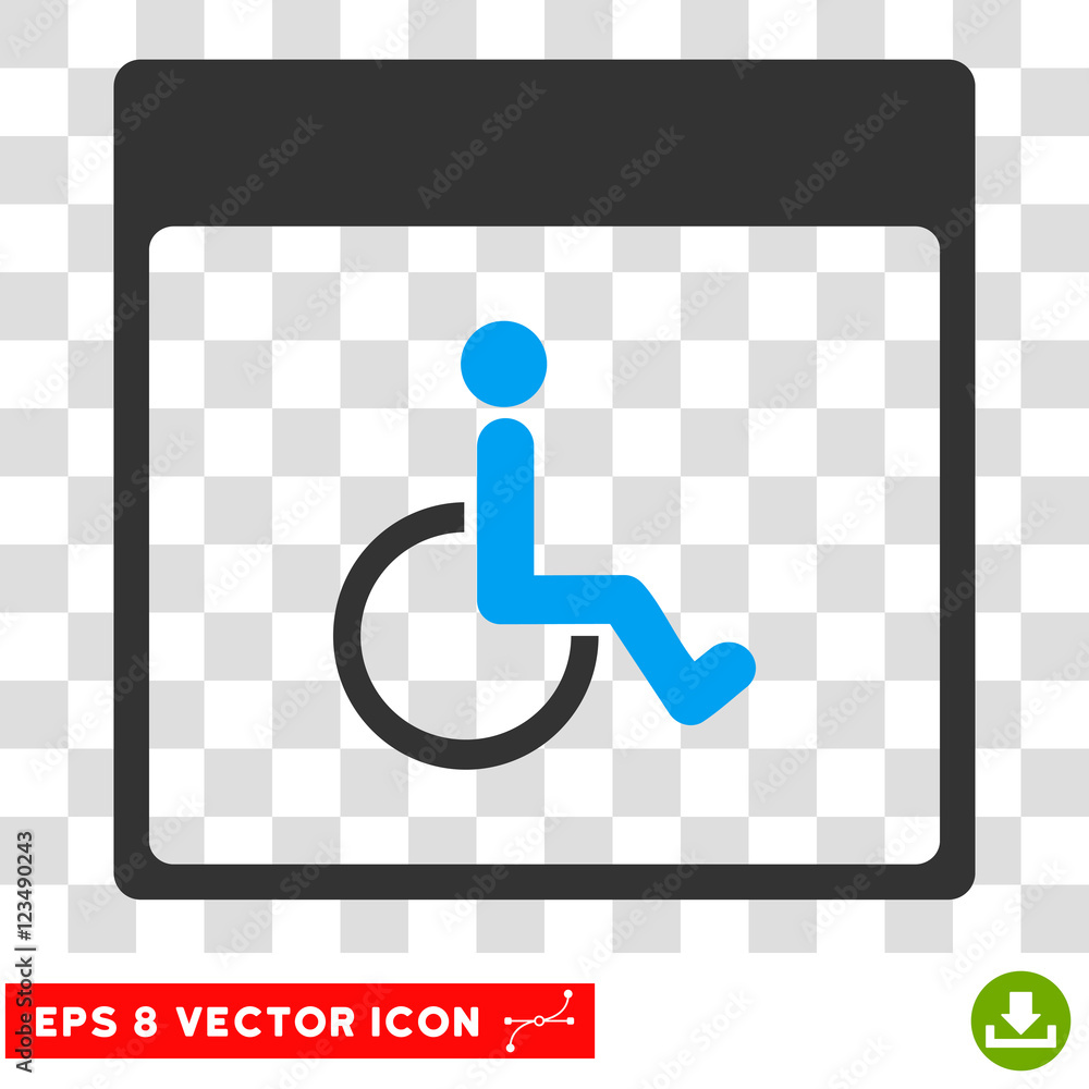 Vector Handicapped Calendar Page EPS vector icon. Illustration style is ...