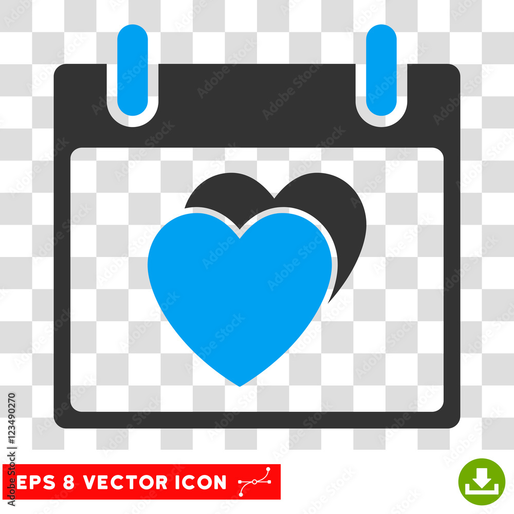 Vector Hearts Calendar Day EPS vector icon. Illustration style is flat ...