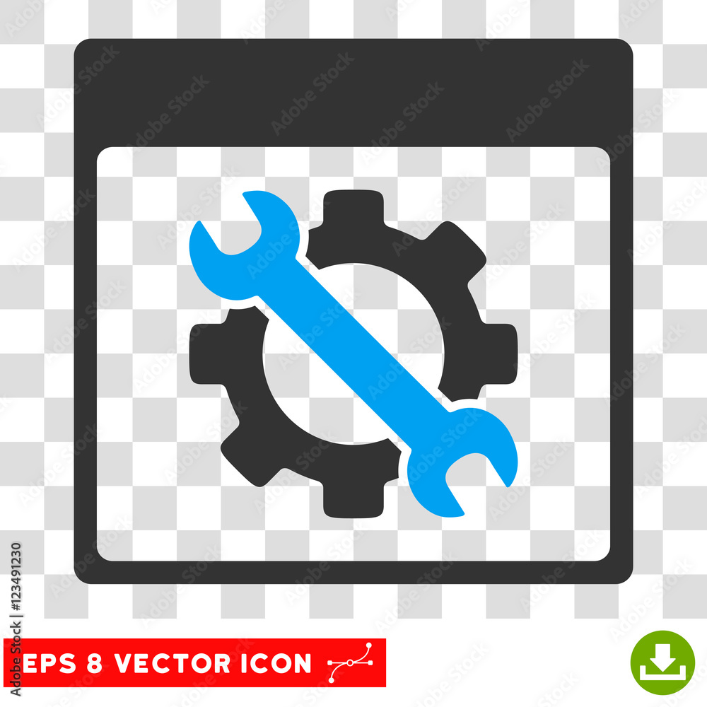 Vector Settings Tools Calendar Page EPS vector pictograph. Illustration ...