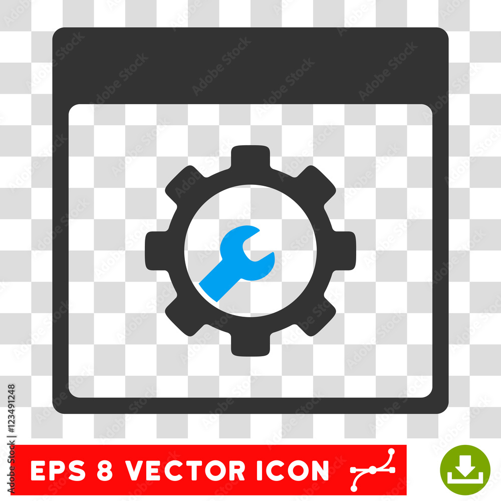 Vector Setup Tools Calendar Page EPS vector pictogram. Illustration ...