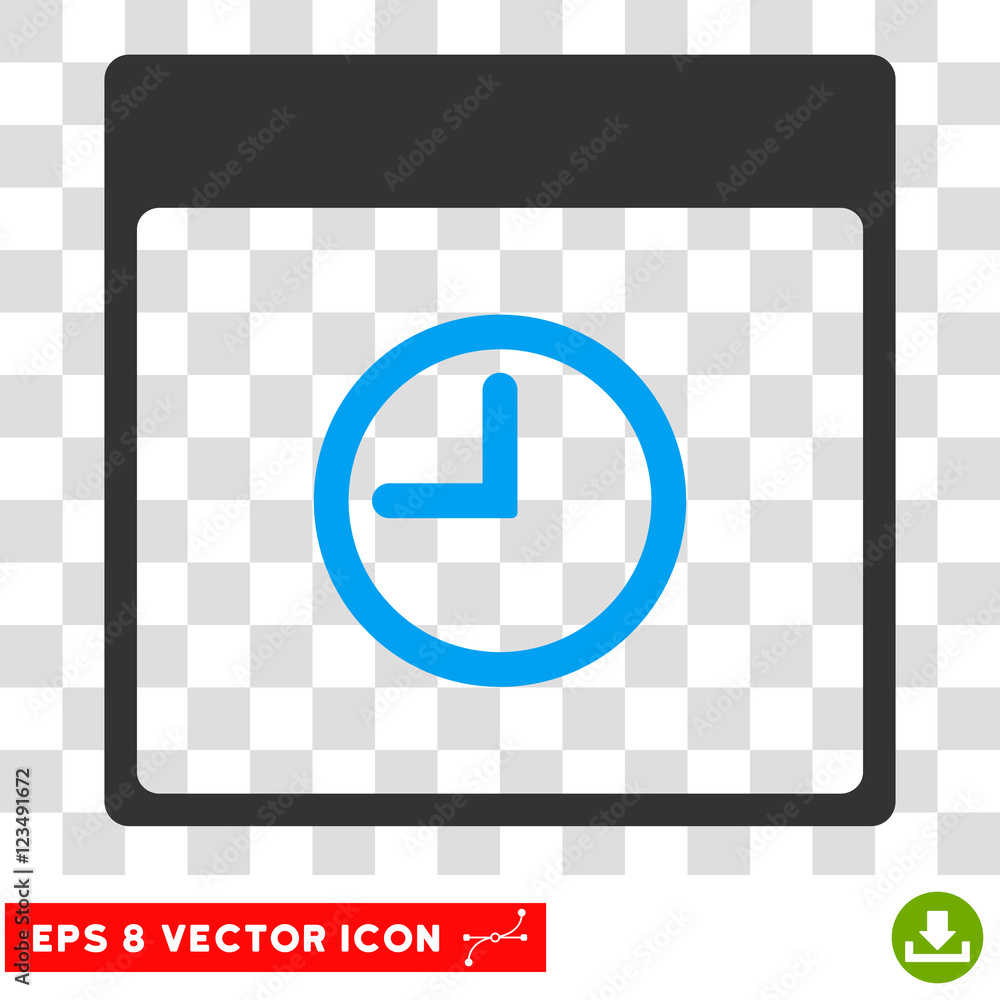 Vector Time Calendar Page EPS vector pictogram. Illustration style is ...