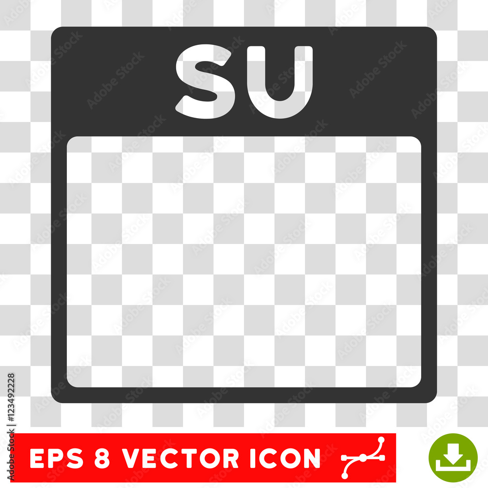 Vector Sunday Calendar Page EPS vector pictogram. Illustration style is ...
