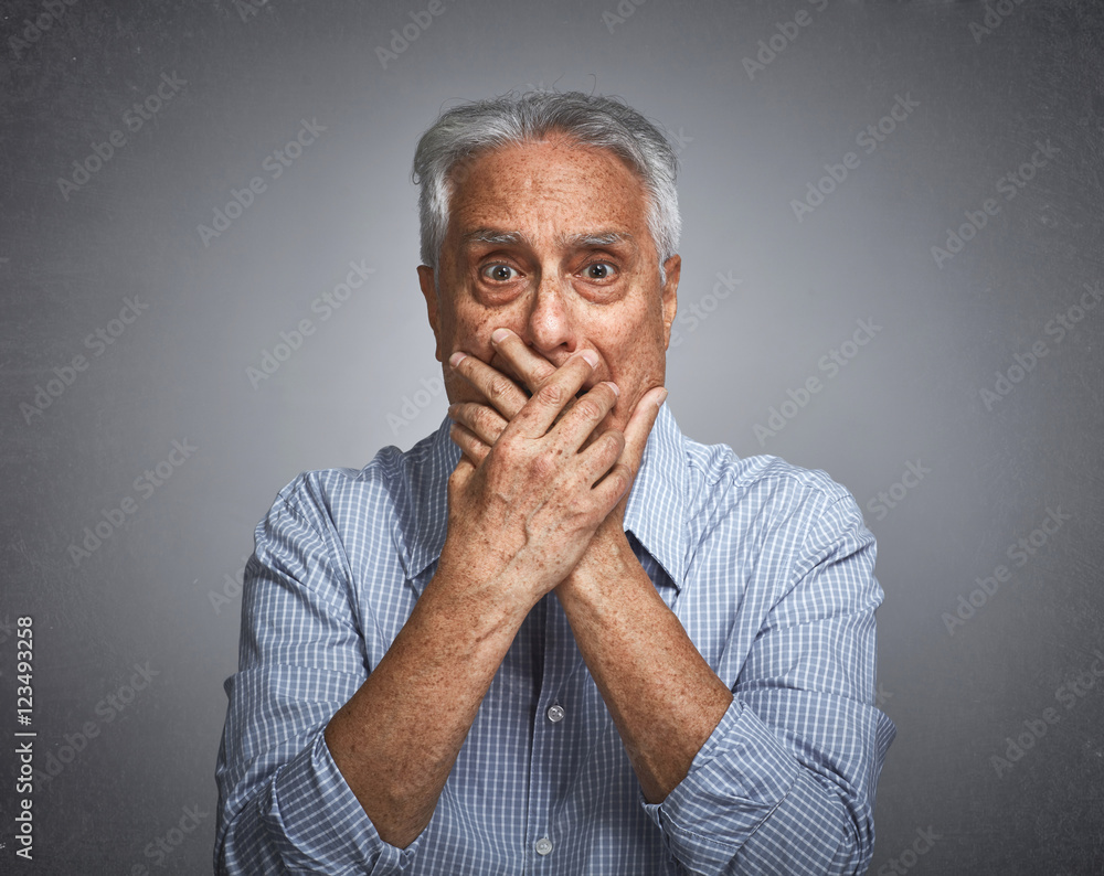 Scared afraid senior man fear. Stock Photo | Adobe Stock