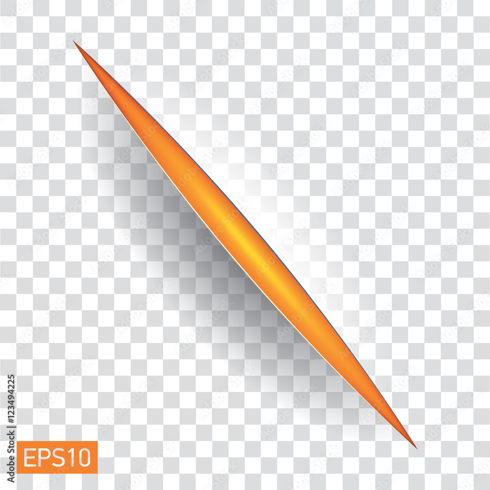 The cut on a transparent surface, inside a bright orange background ...
