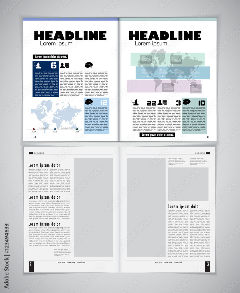 Magazine layout. Vector Stock Vector | Adobe Stock