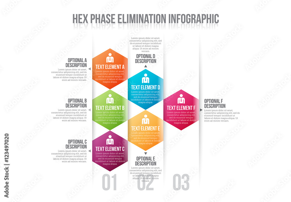 Hexagonal Tile Infographic 1 Stock Template | Adobe Stock