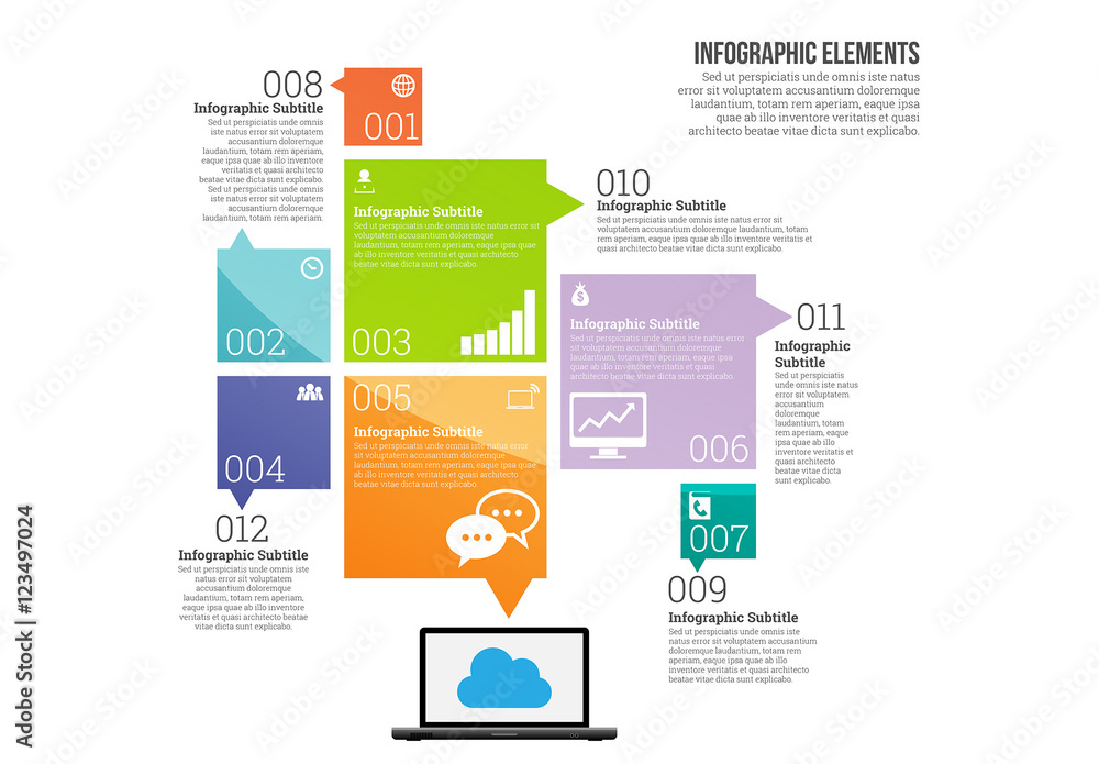 Clustered Talk Bubble Infographic Stock Template | Adobe Stock