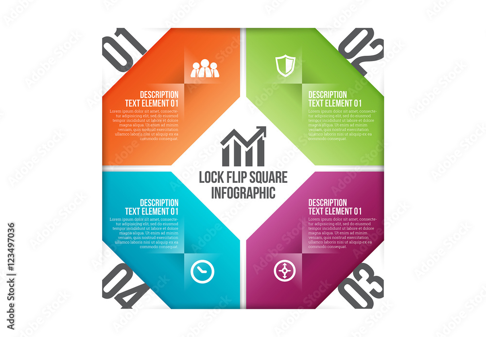 Four Tile Hexagonal Cluster Infographic Stock Template | Adobe Stock