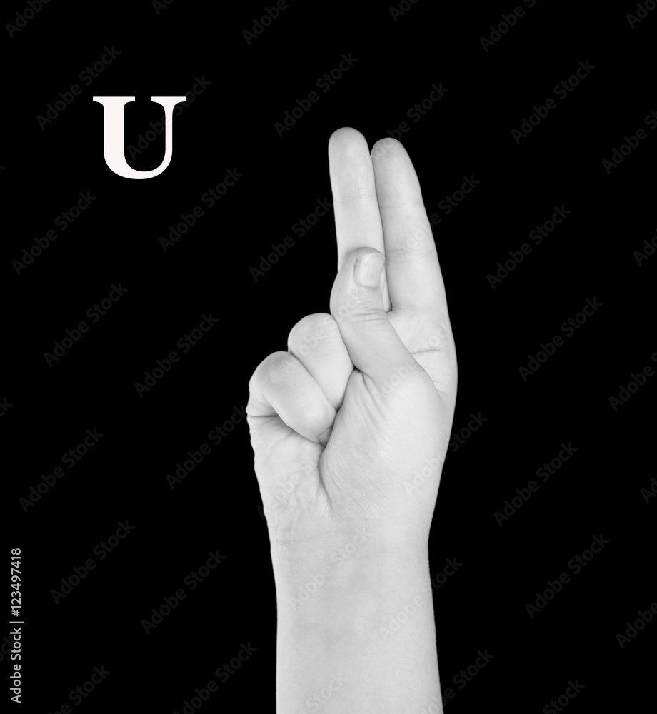 Finger Spelling the Alphabet in American Sign Language (ASL). Stock ...
