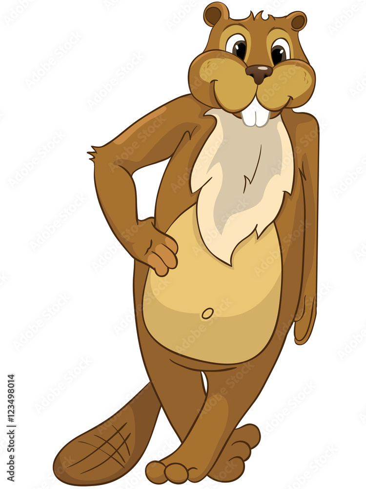 Cartoon Character Beaver Stock Illustration | Adobe Stock