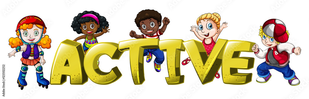 Font design for word active Stock Vector | Adobe Stock