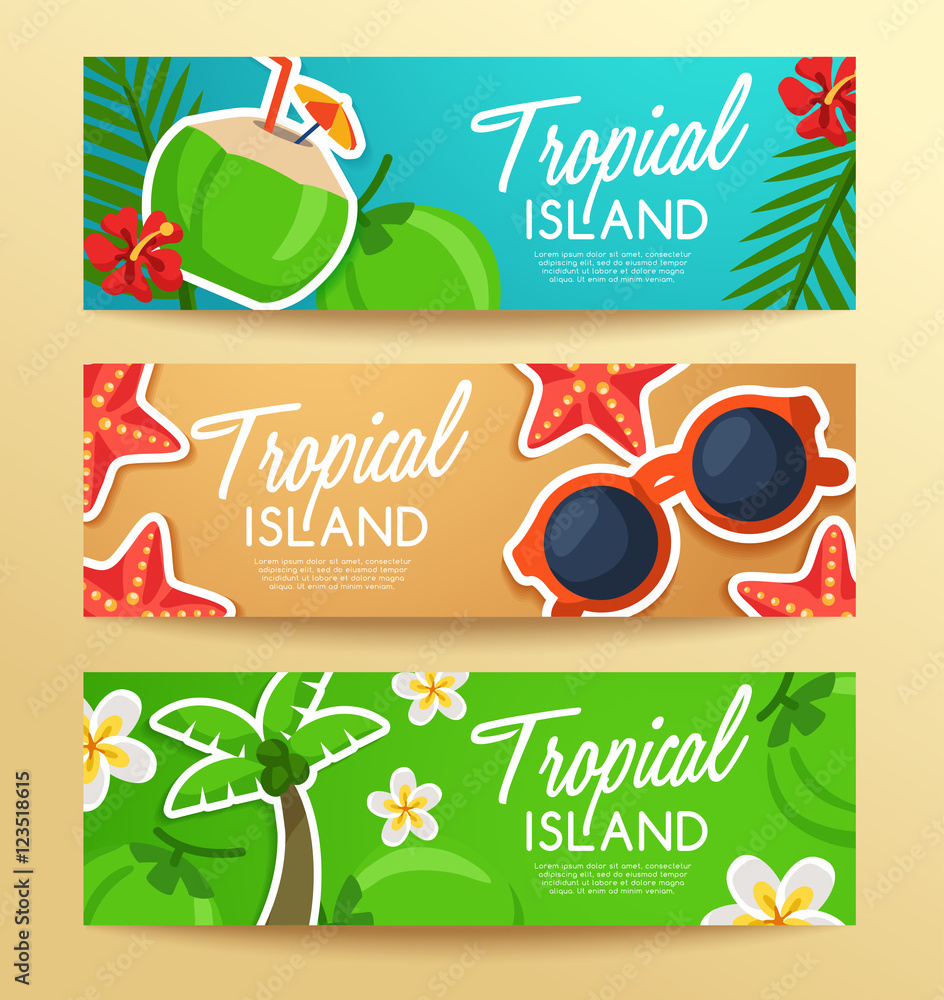 Tropical Island : island Elements : Vector Illustration Stock Vector ...