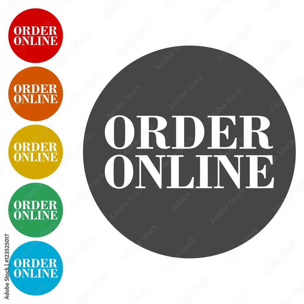 Order online icon, sign, Order online button set Stock-Vektorgrafik ...