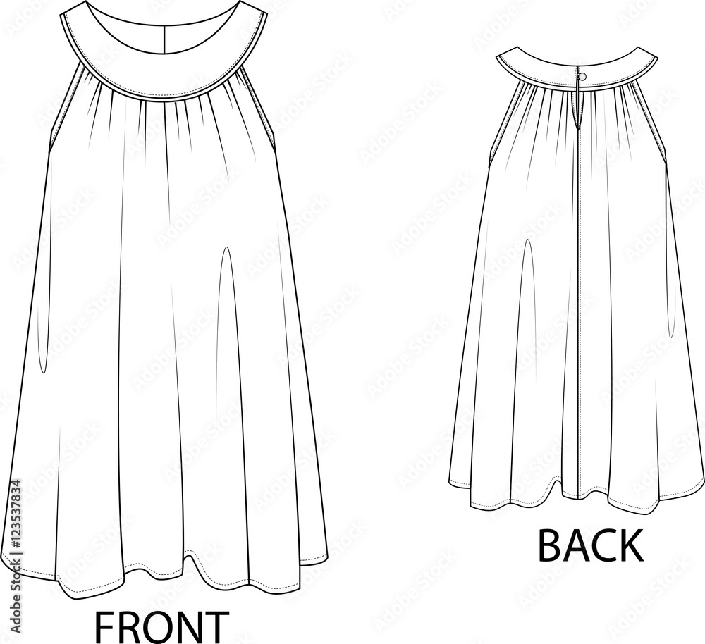 Girls Sun Dress Illustration Isolated on a White Background Stock ...