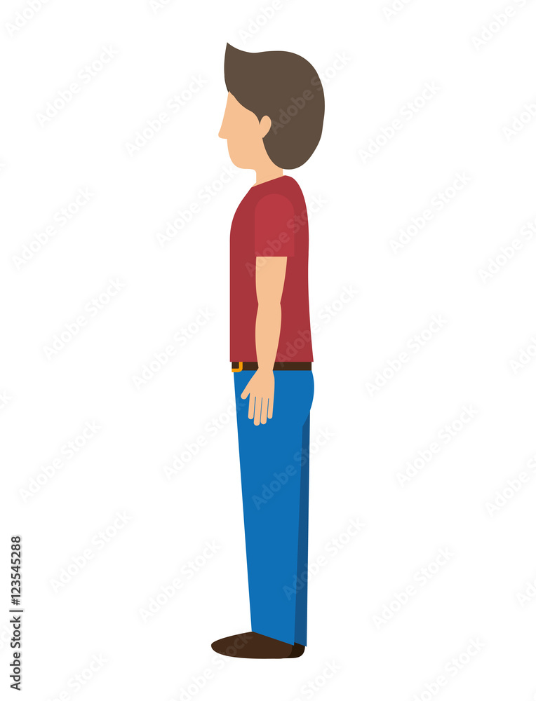 Cartoon Man Standing Sideways